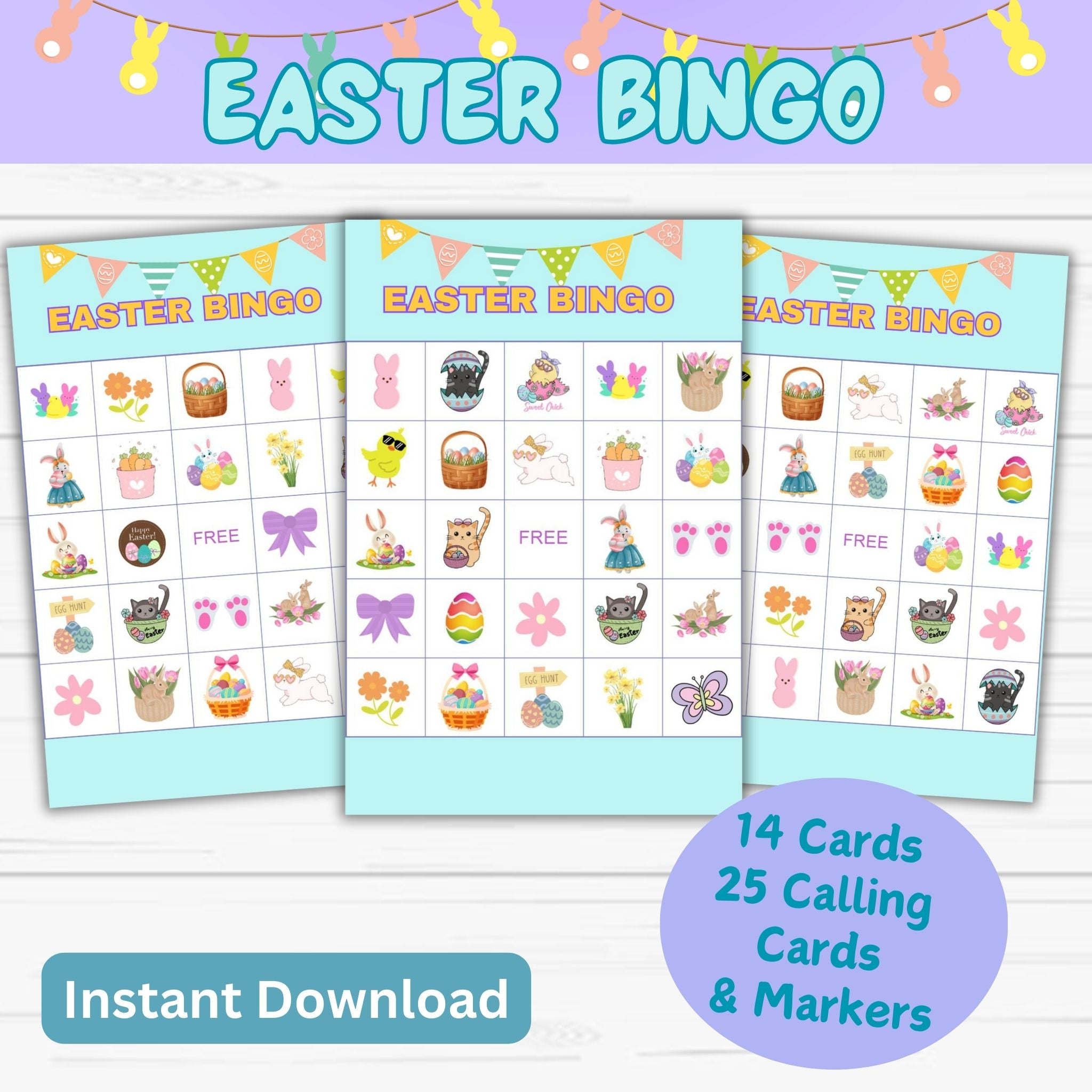 25 printable printable easter bingo cards😛 experimente a emoção de ...