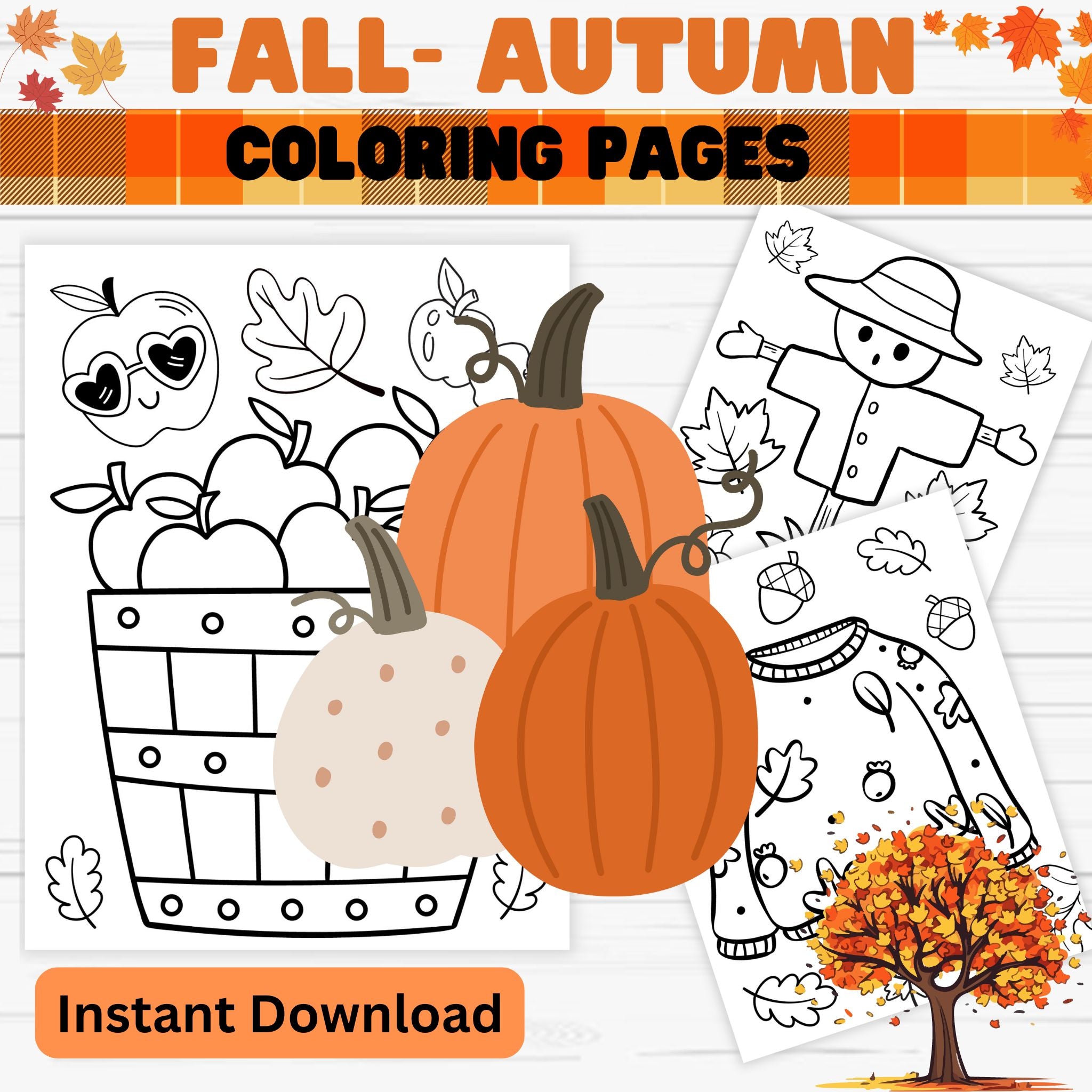 kids autumn coloring sheets