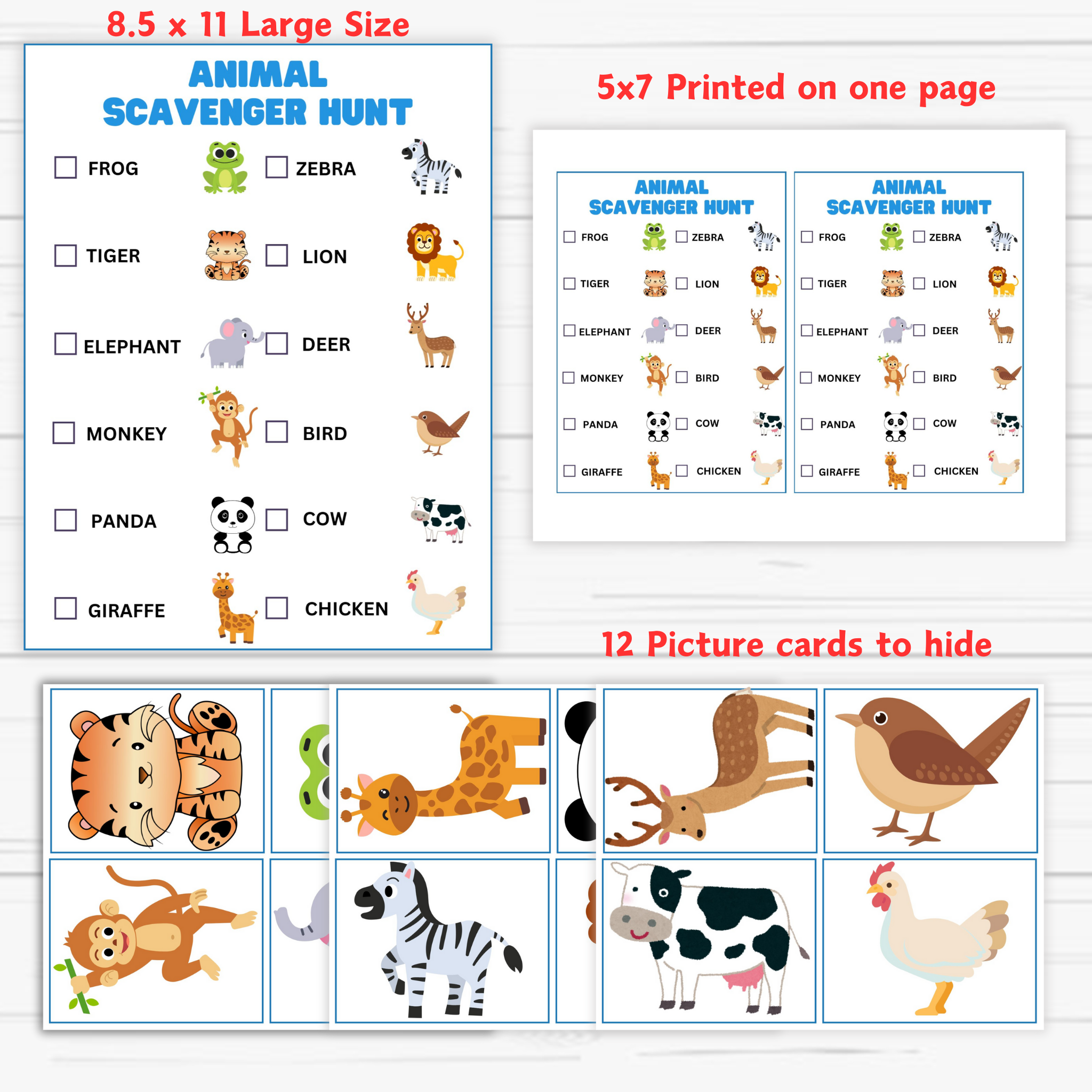 Kid Scavenger Hunts- Animal Scavenger Hunt Printable – Girly Girl Tutus