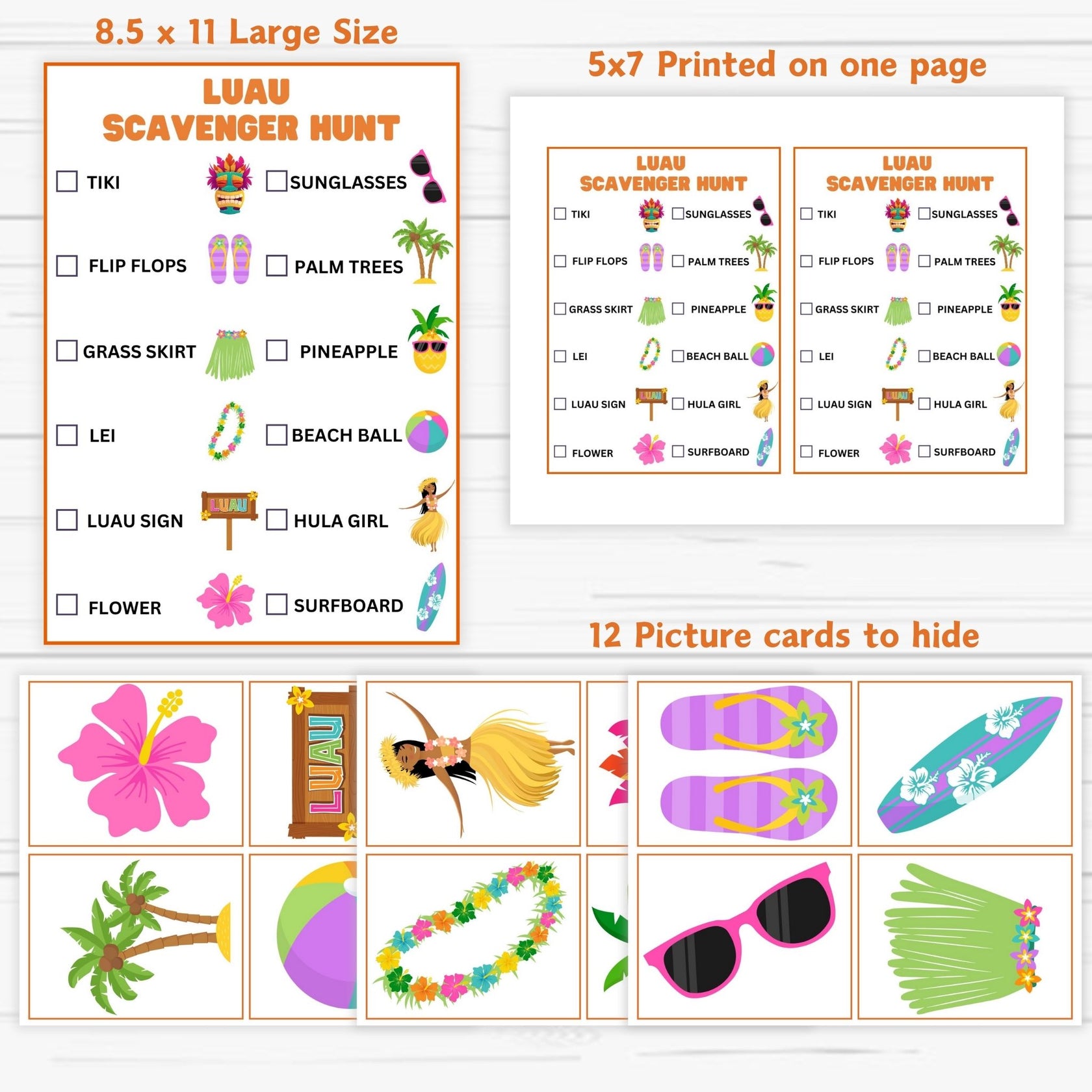 Luau Scavenger Hunt - Luau Games Printable – Girly Girl Tutus