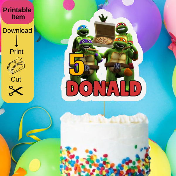 TMNT Cake Topper - Printable Teenage Mutant Ninja Turtles Cake Topper ...