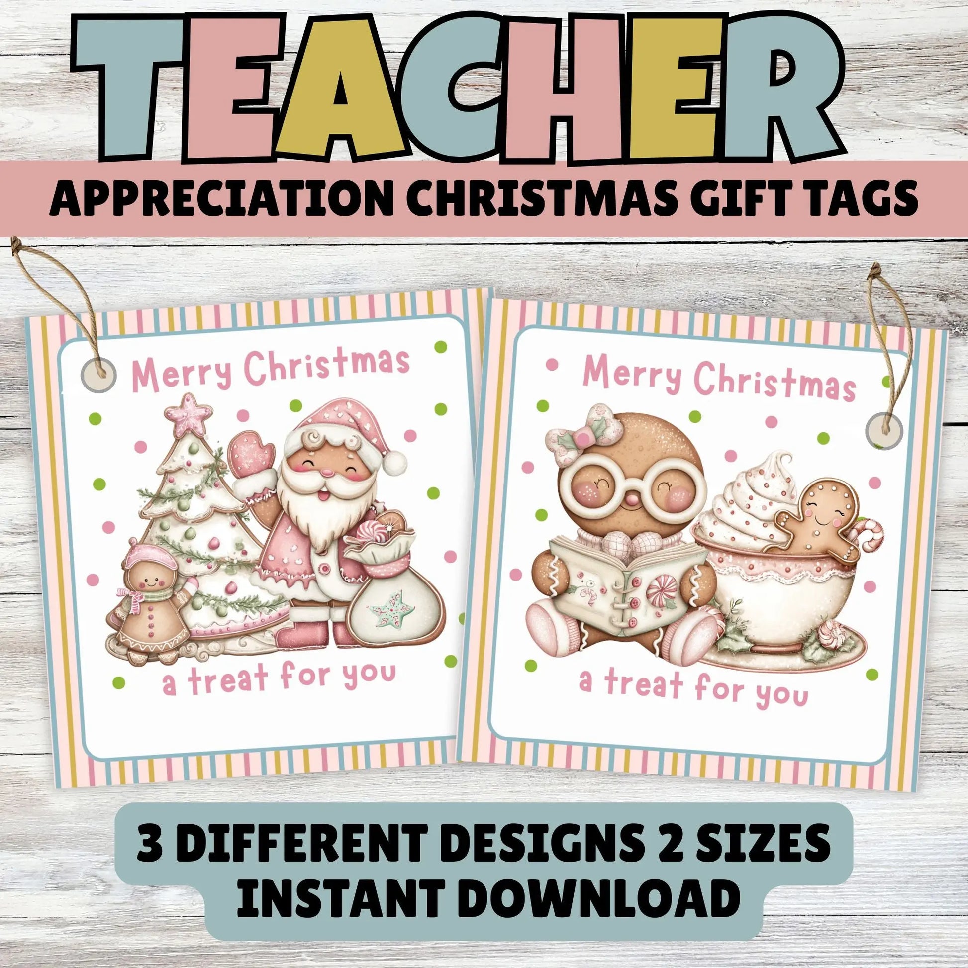 Christmas Gift Tags: Teacher Student Appreciation Tag, Printable Holid ...