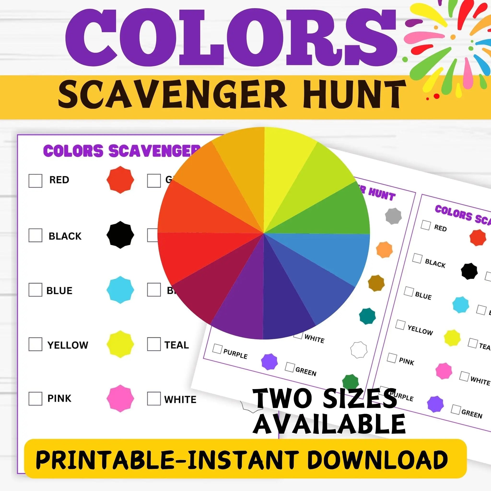 Learn Your Colors Scavenger Hunt Printable – Girly Girl Tutus