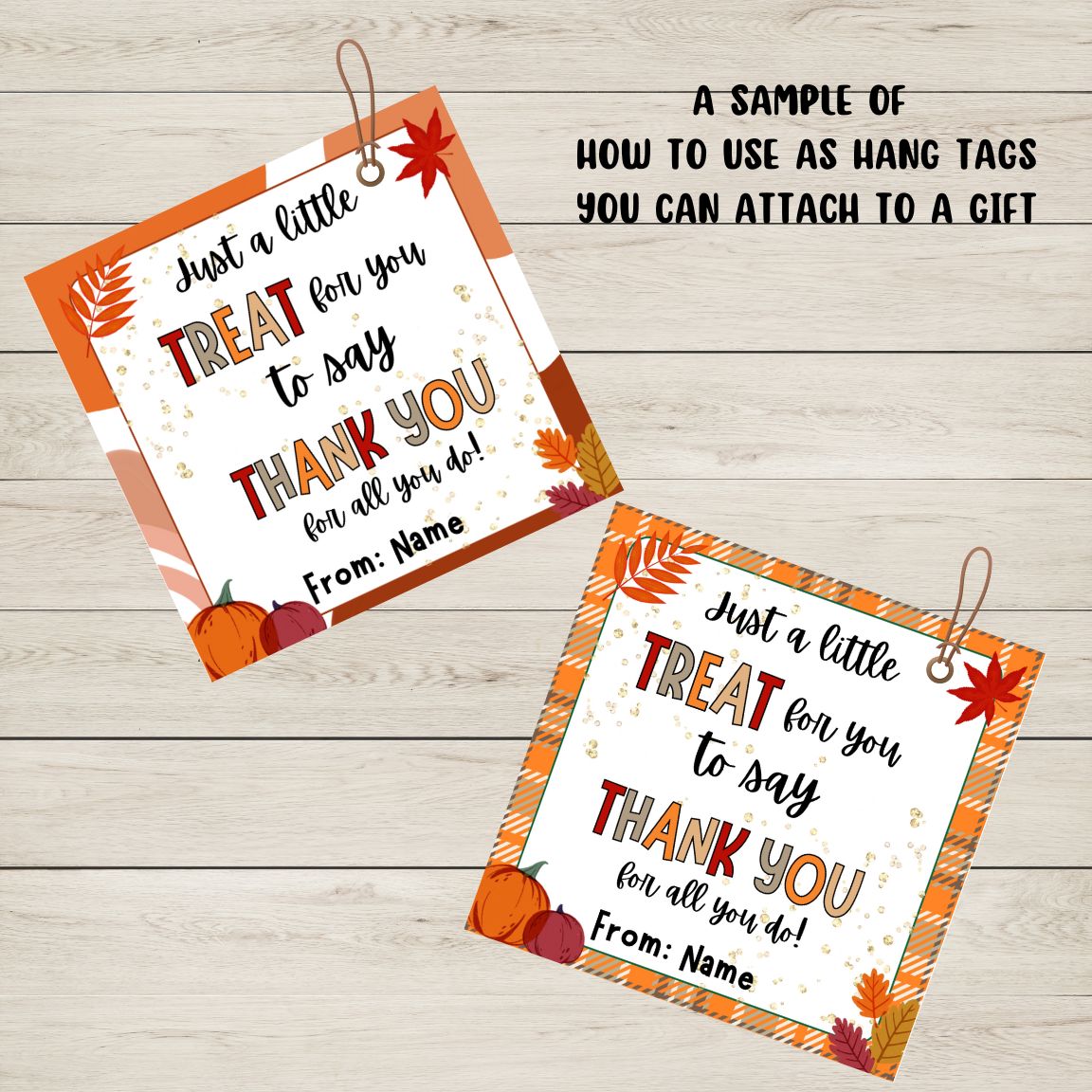 Thankful for You" Teacher Gift Tag | Autumn Leaf Appreciation Tags | P ...