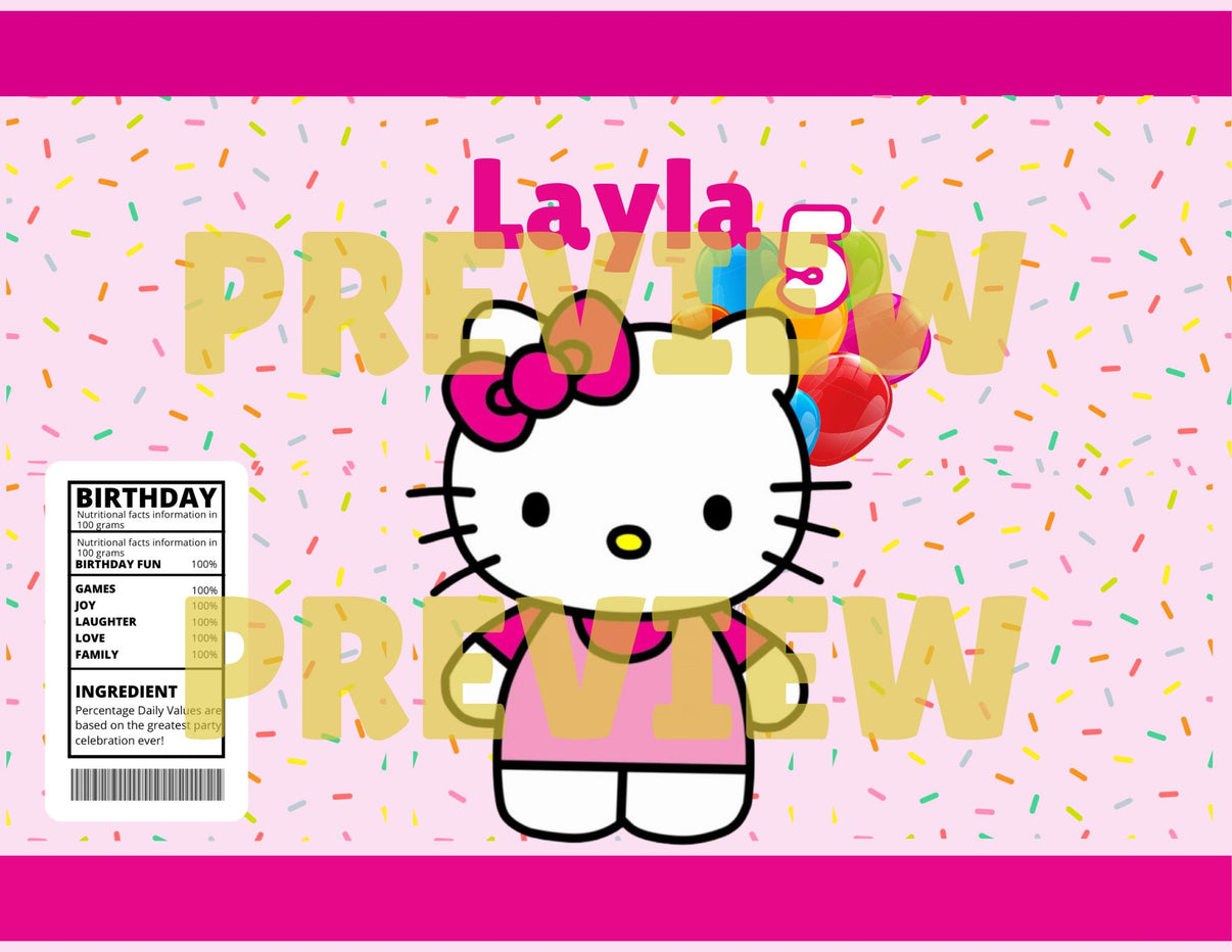 Hello Kitty Chip Bag Template - Cute Pink Hello Kitty Chip Bag - Canva ...