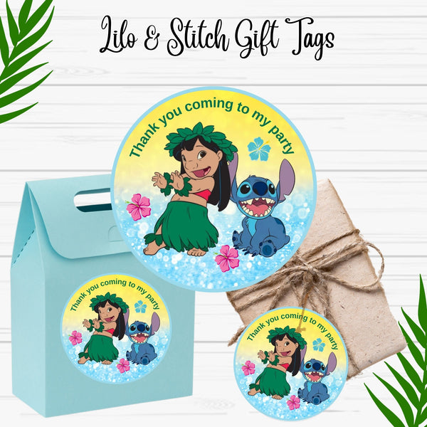 Lilo and Stitch Party Favor Gift Tags- Stickers- Printable Instant Dow ...