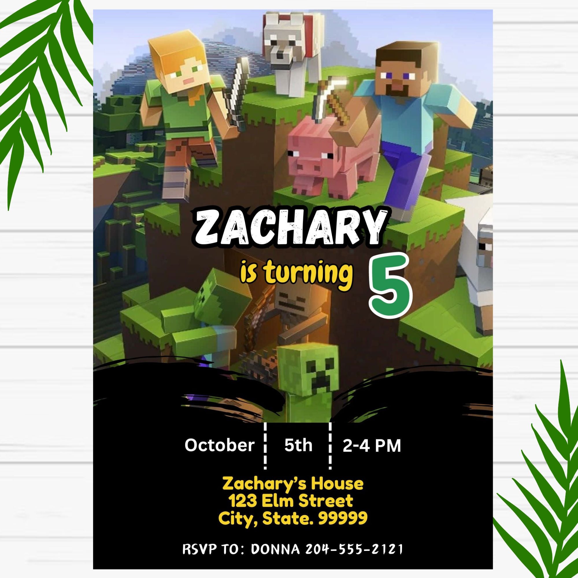 Minecraft Birthday Invitation - Minecraft Birthday Printable – Girly ...