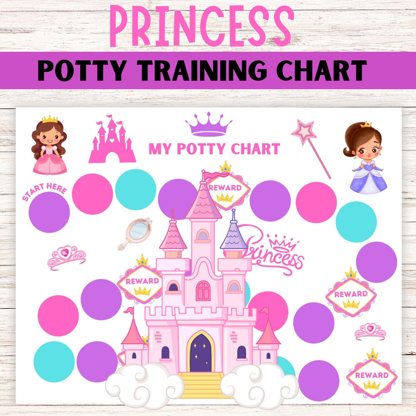 Princess Potty Training Chart for Girl - Printable Princess Themed Pot ...
