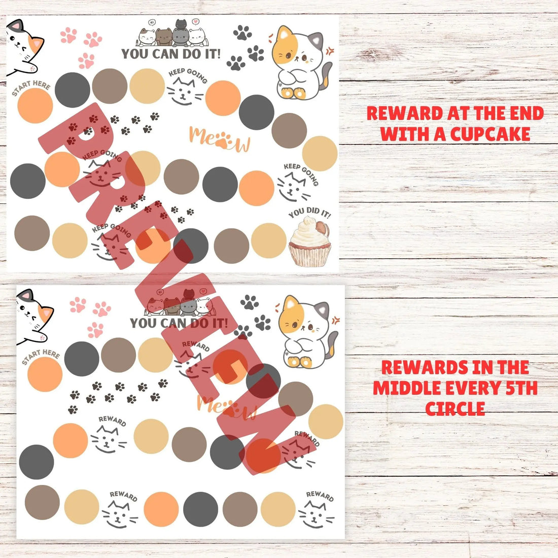 Kitten Reward Chart - Printable Cute Kitten Reward Chart for Kids - In ...