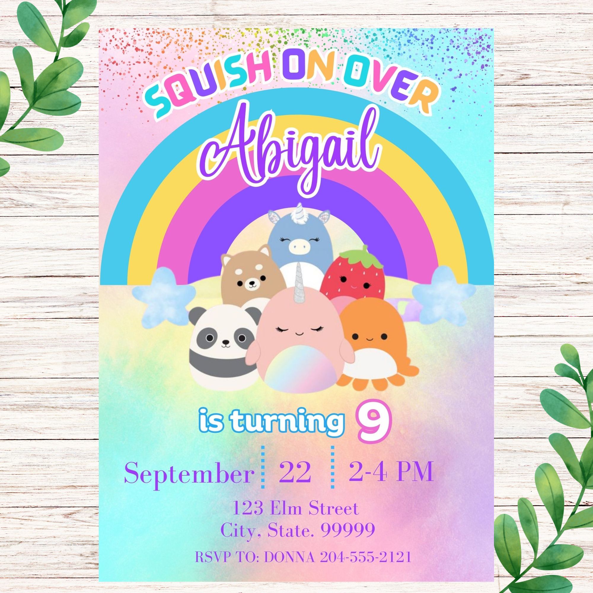 Squishmallow Birthday Invitation - Printable Squishmallow Party Invita ...