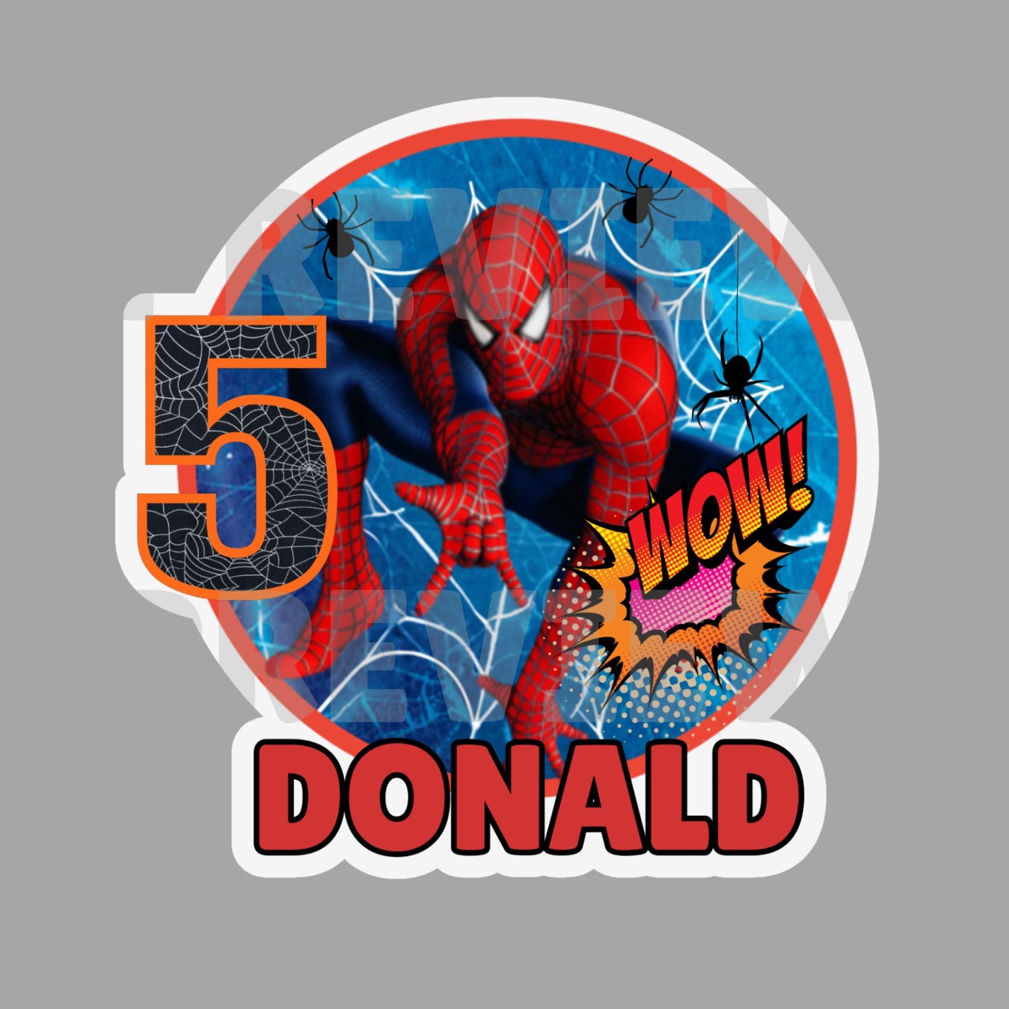 Spiderman Cake Topper - Printable Spiderman Personalized Cake Topper ...