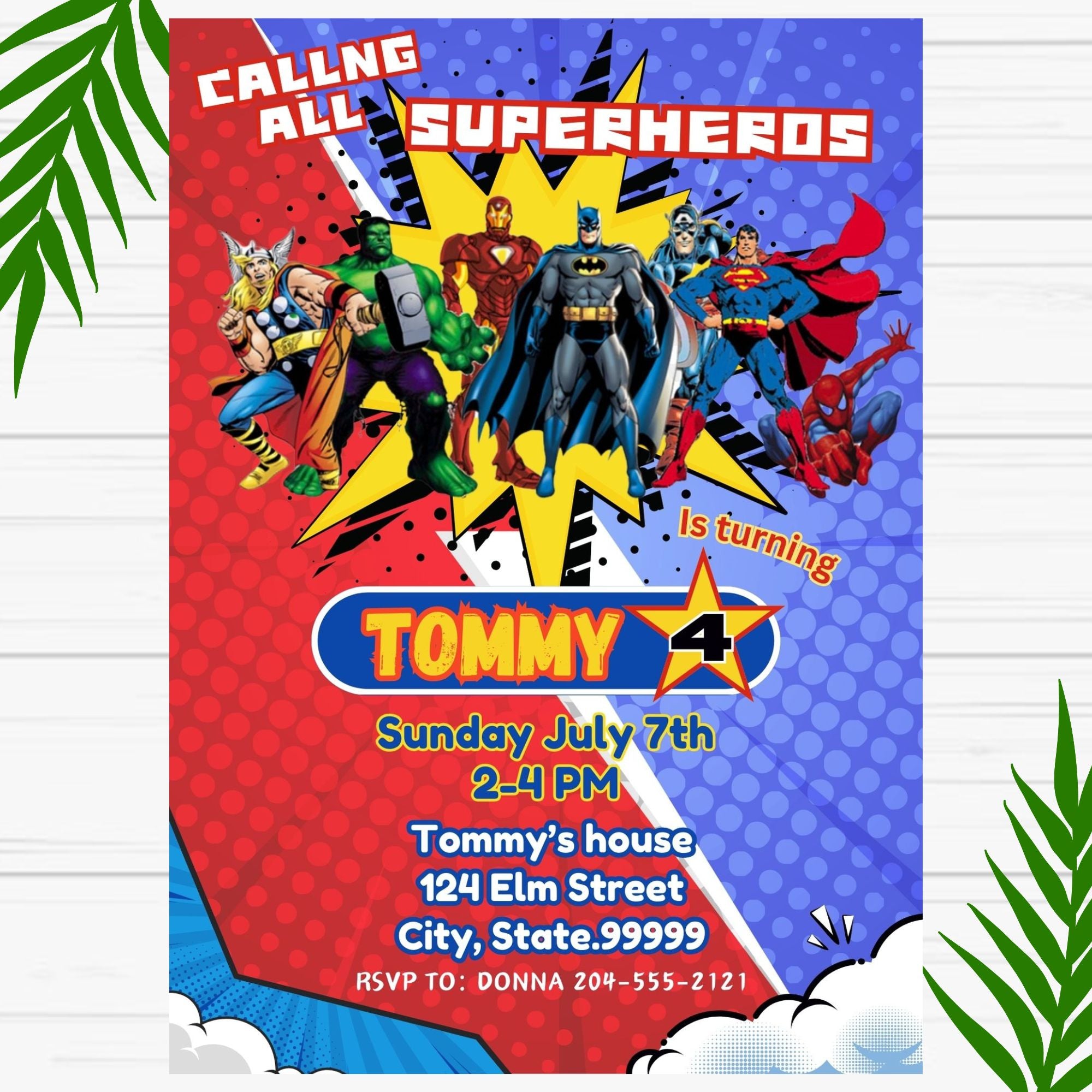 Superhero Birthday Invitation - Superhero Party - Printable – Girly ...