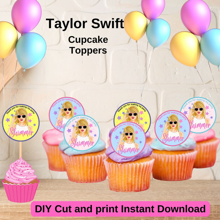 Taylor Swift Cupcake Toppers Printable | Swiftie Birthday Party Decora ...