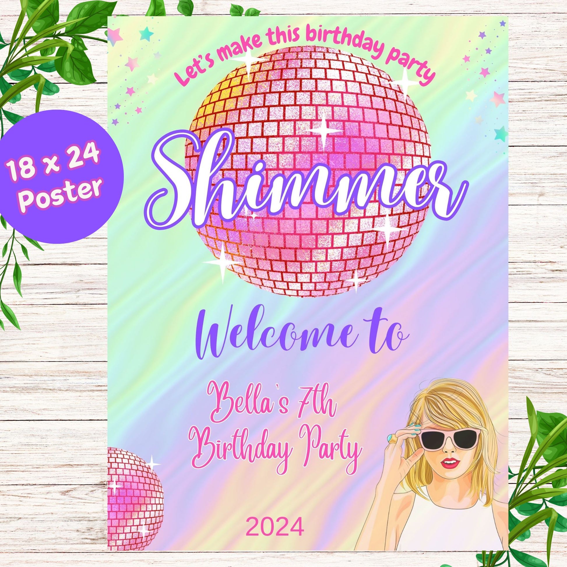 Taylor Swift Birthday Welcome Sign and Poster - PDF – Girly Girl Tutus