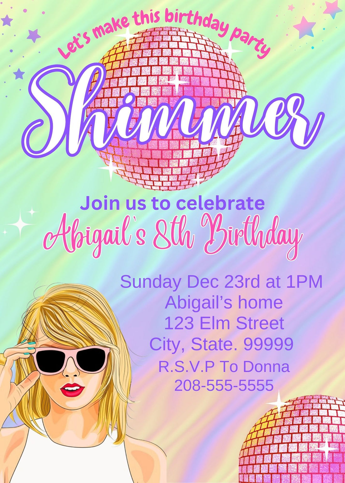 Taylor Swift Birthday Invitation - Printable – Girly Girl Tutus