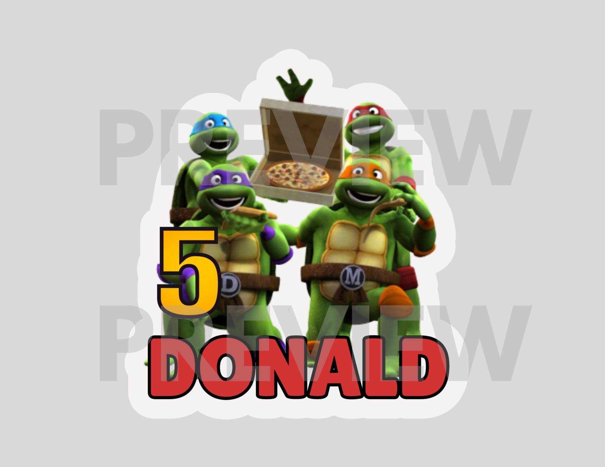 TMNT Cake Topper - Printable Teenage Mutant Ninja Turtles Cake Topper ...