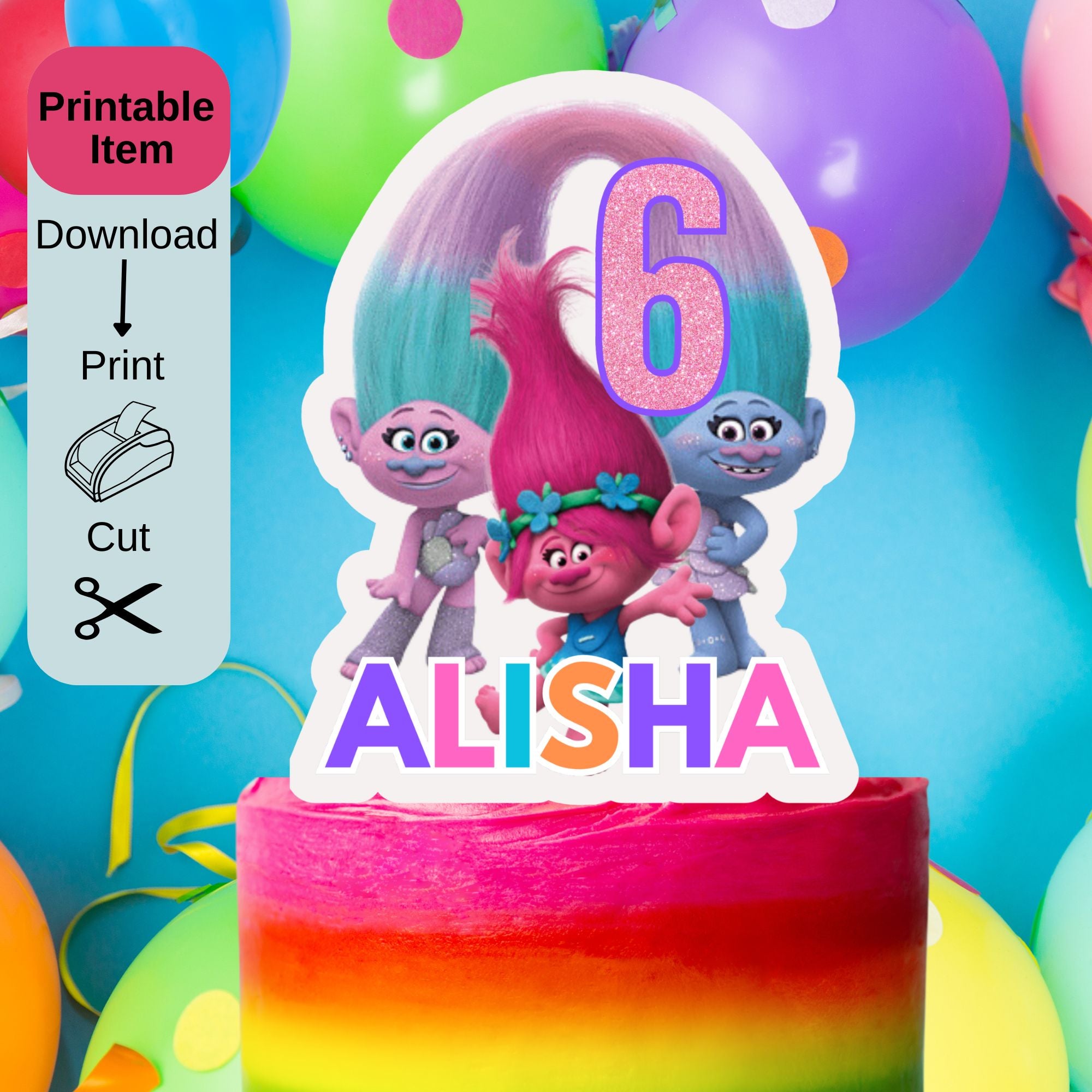 Adorno para tarta de amapola de Trolls: adorno para tarta de Trolls pe ...