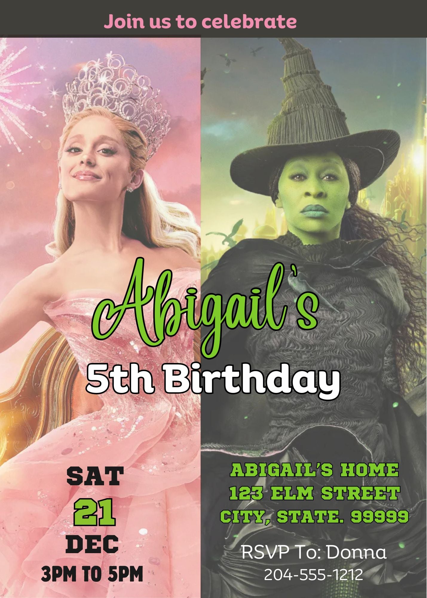 Wicked Birthday Invitation - Printable Personalized Wicked Birthday In ...